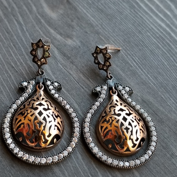 Jewelry | Turkish Style Gold Plated W Cz Accents Earrings | Poshmark